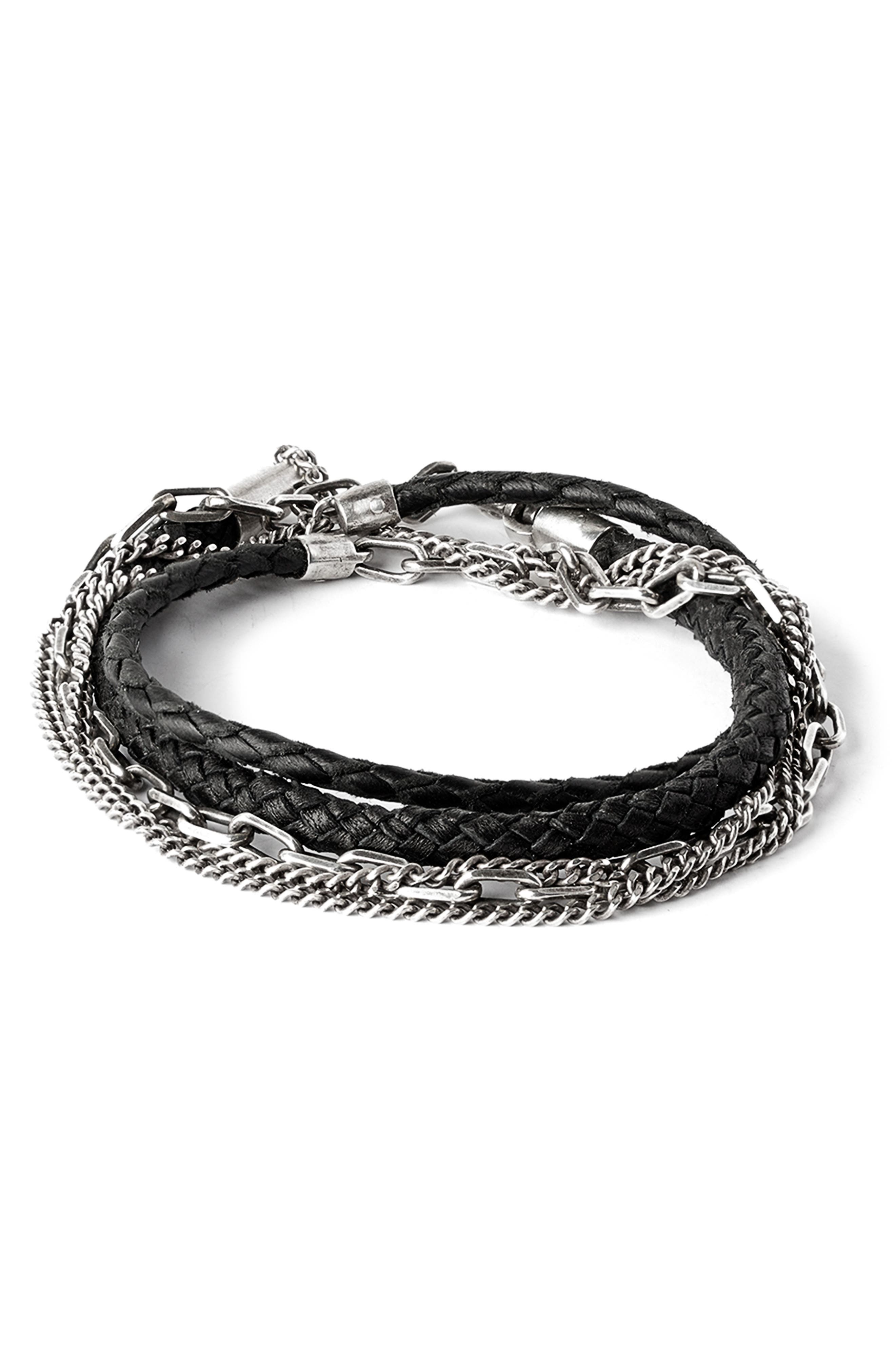 UPC 000014540509 - Men's Title Of Work Braided Leather & Chain Multi ...