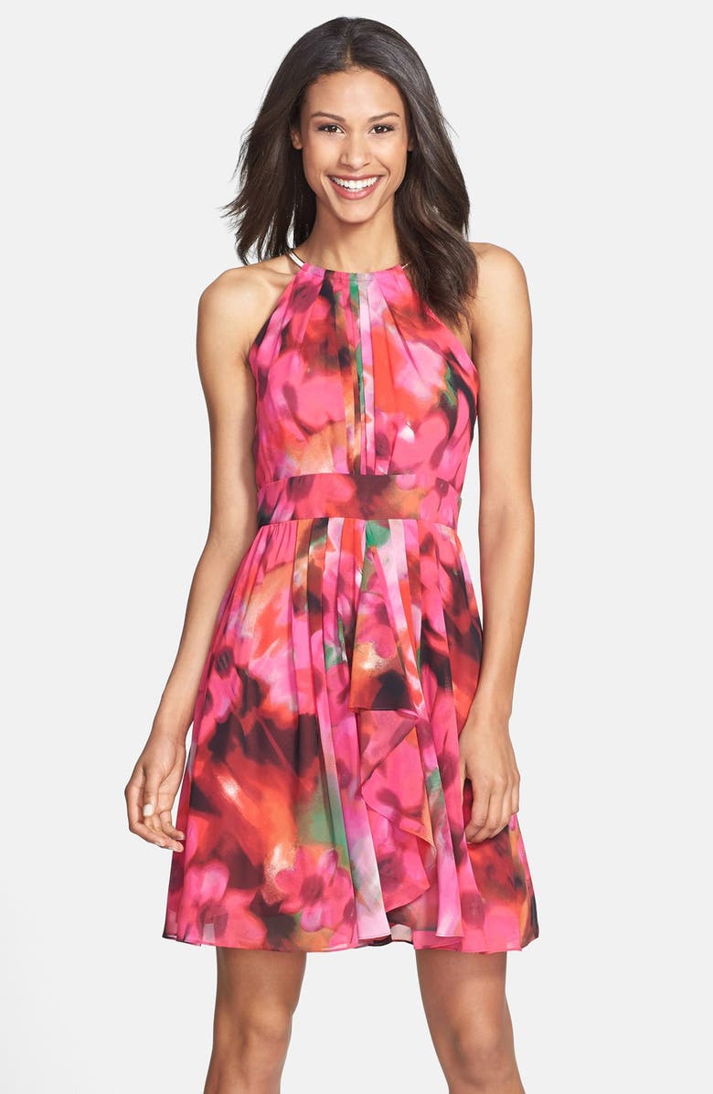 Eliza J Floral Chiffon Halter Dress Nordstrom