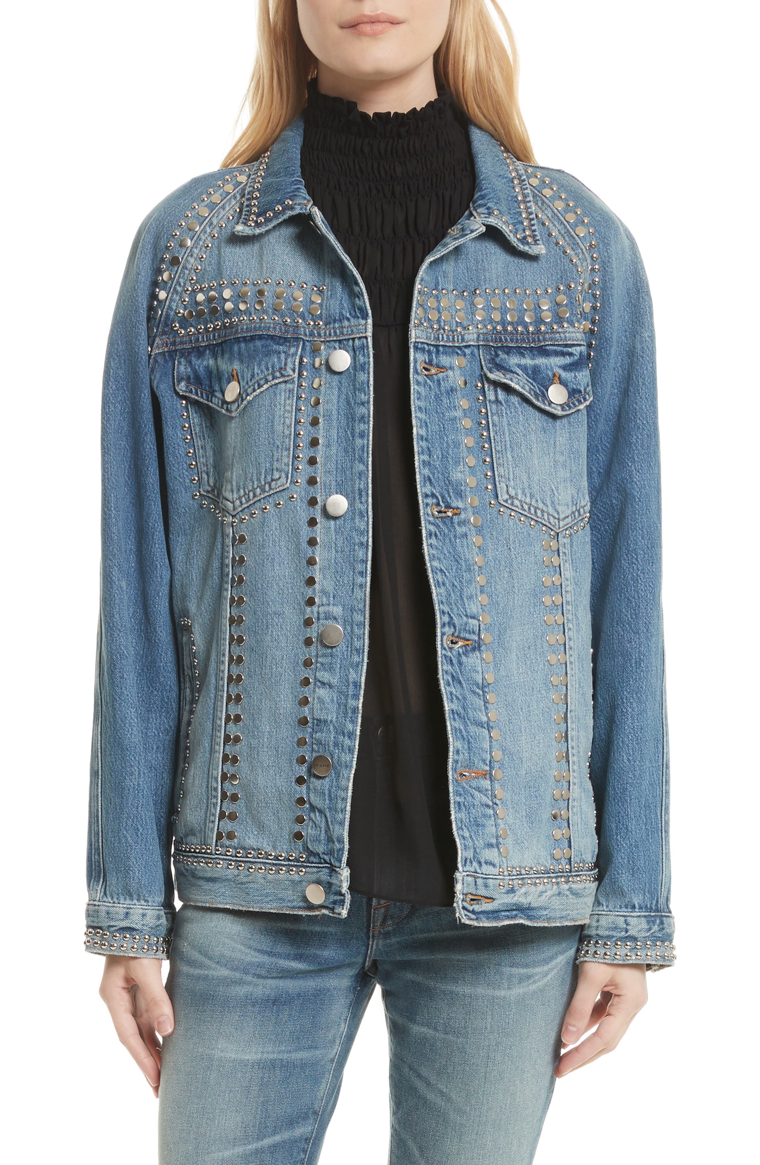 FRAME Le Studded Denim Jacket | Nordstrom