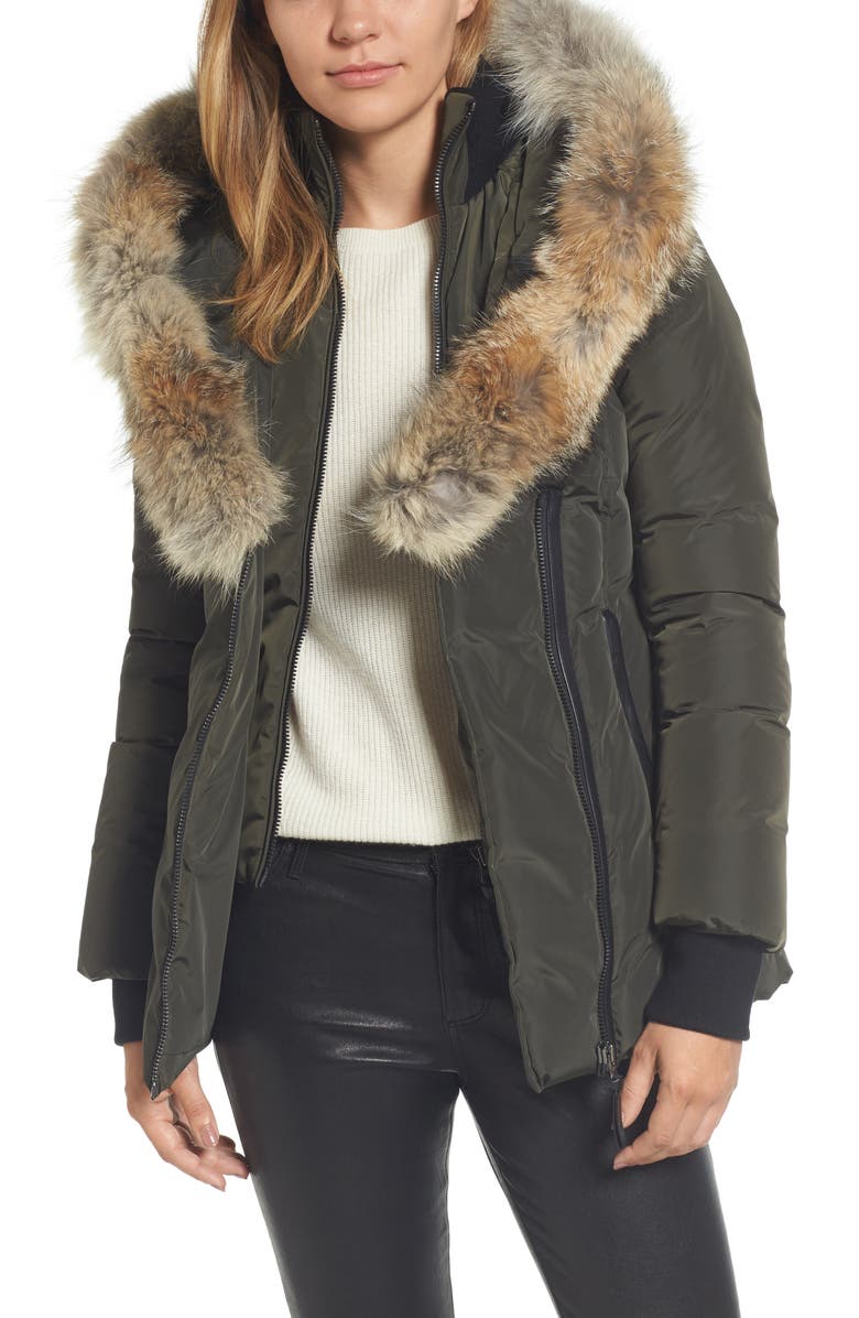 Mackage Hooded Down Parka With Inset Bib And Genuine Fox Fur Trim Nordstrom