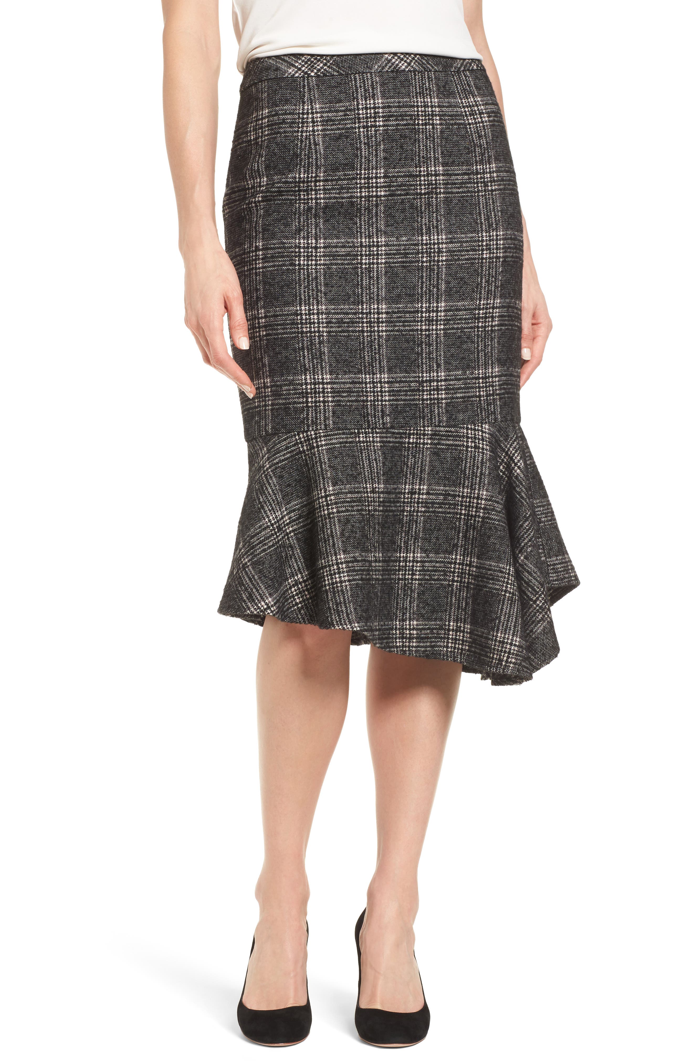 Halogen® Asymmetrical Ruffle Hem Skirt (Regular & Petite) | Nordstrom