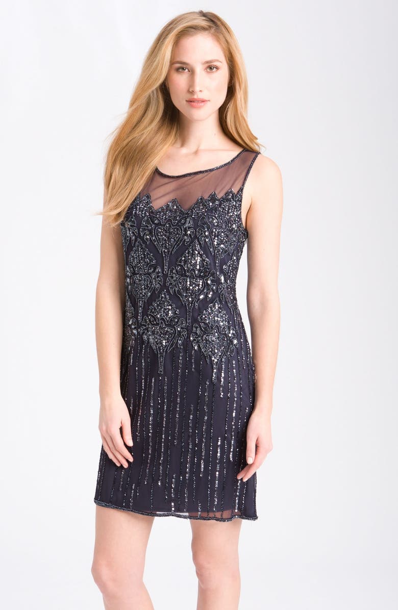 Pisarro Nights Beaded Illusion Cocktail Dress Nordstrom