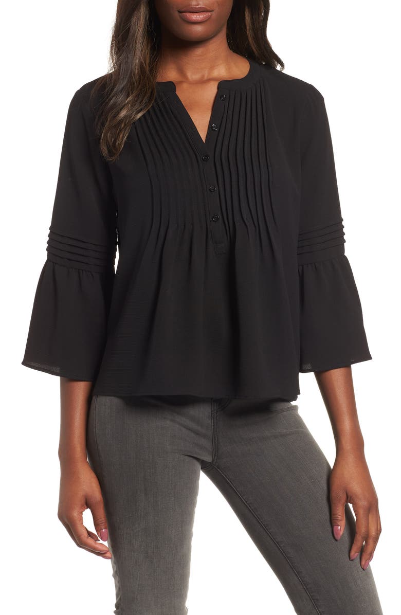 Cece Ruffle Sleeve Pintuck Blouse Nordstrom