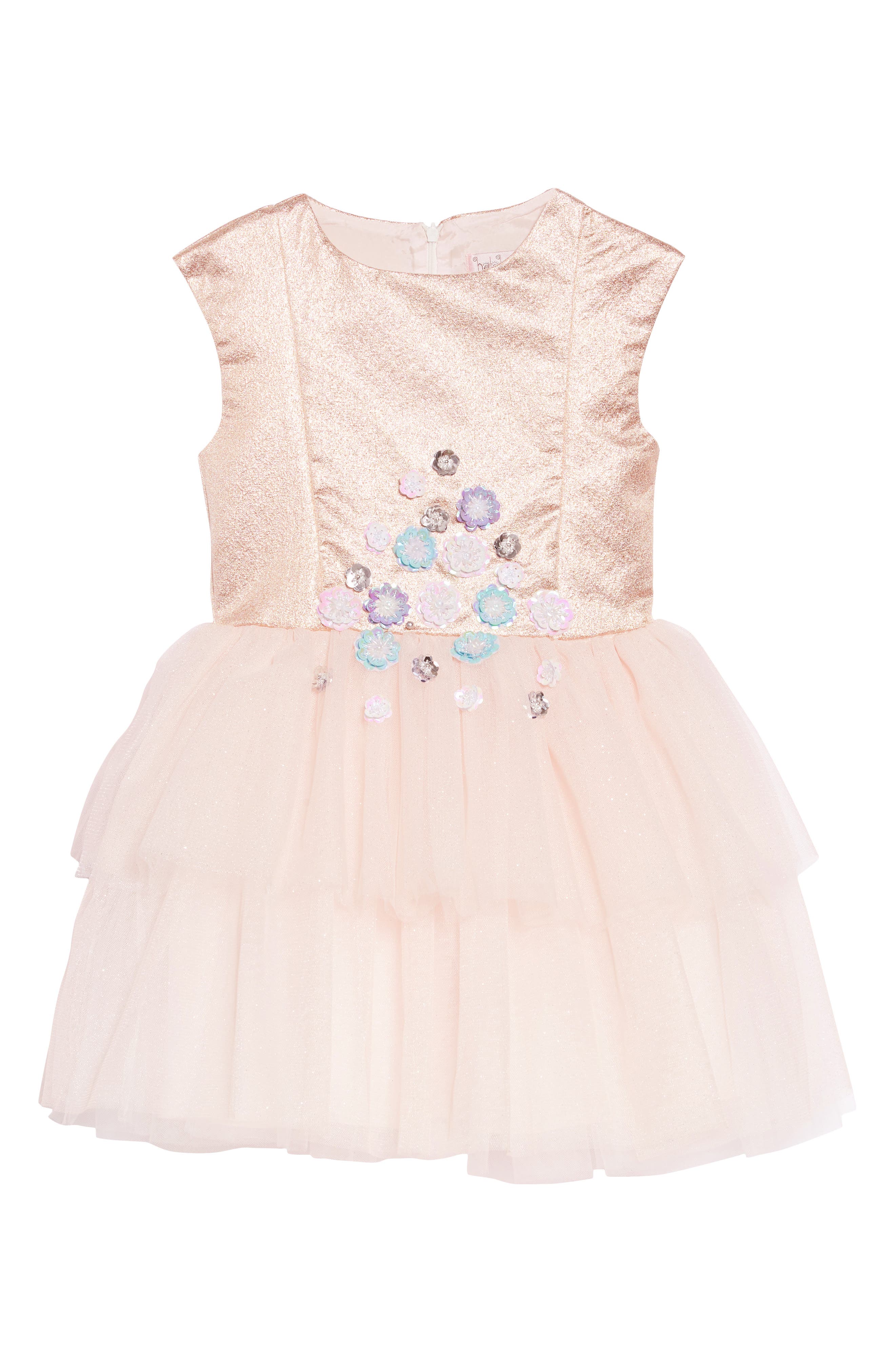 UPC 000019173429 - Toddler Girl's Halabaloo Sequin Flowers Tiered Dress ...