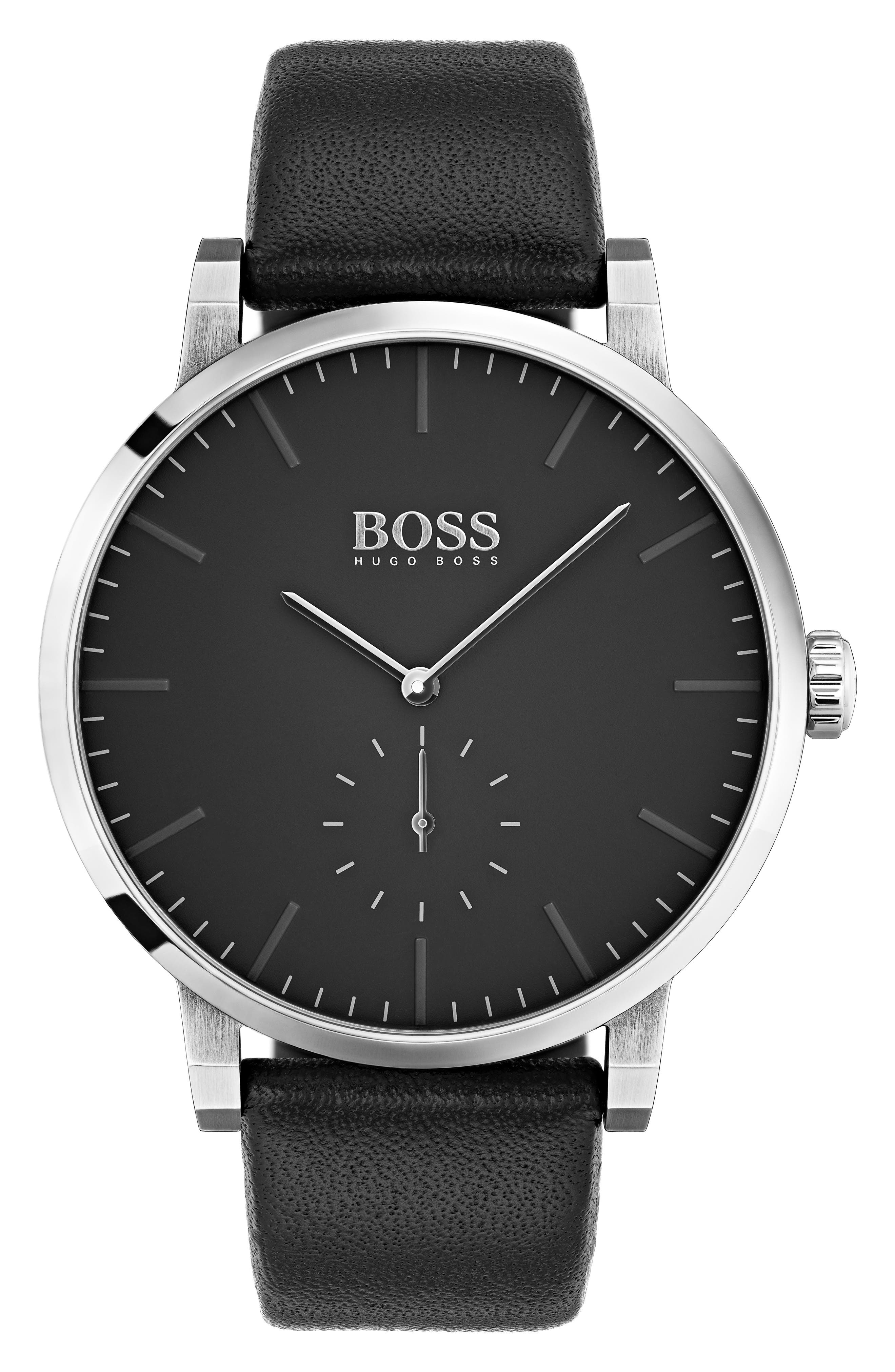 BOSS Essence Leather Strap Watch, 42mm | Nordstrom
