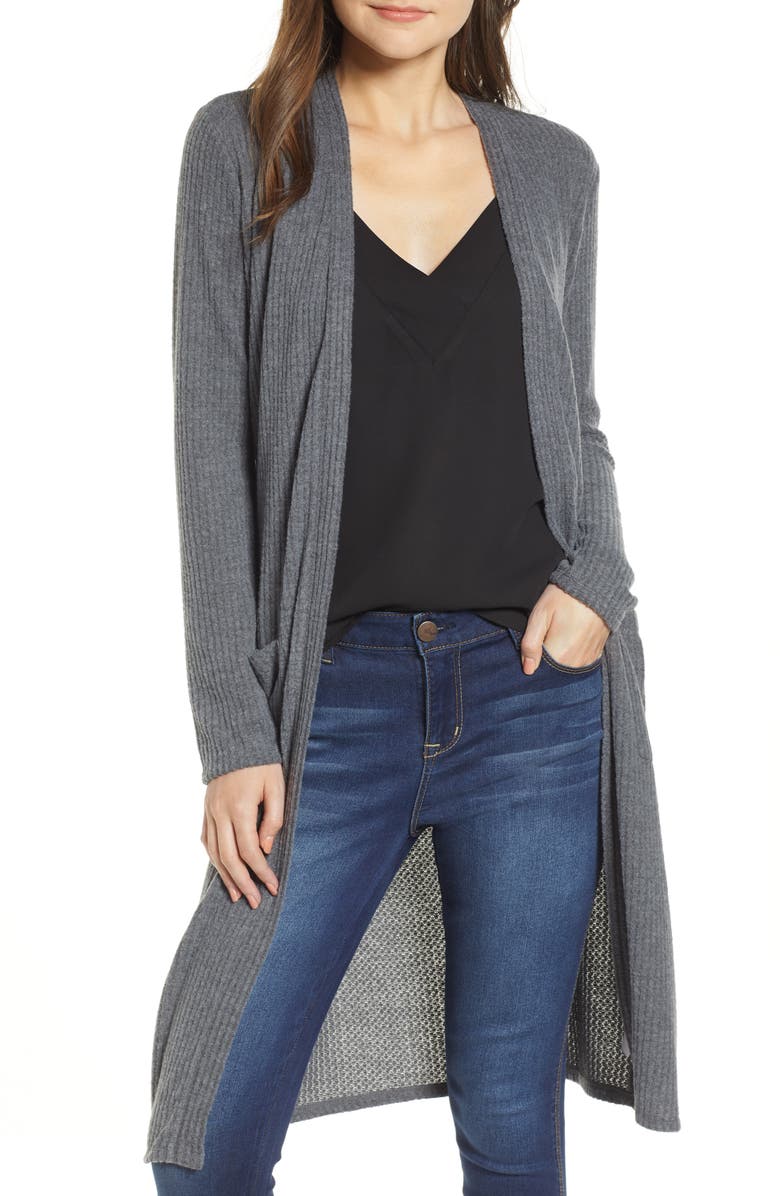 Socialite Waffle Knit Duster Cardigan Nordstrom