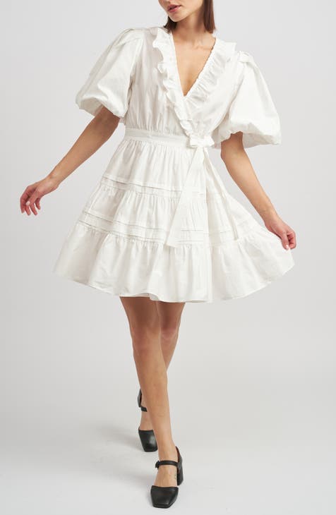 Puff Sleeve White Dresses | Nordstrom