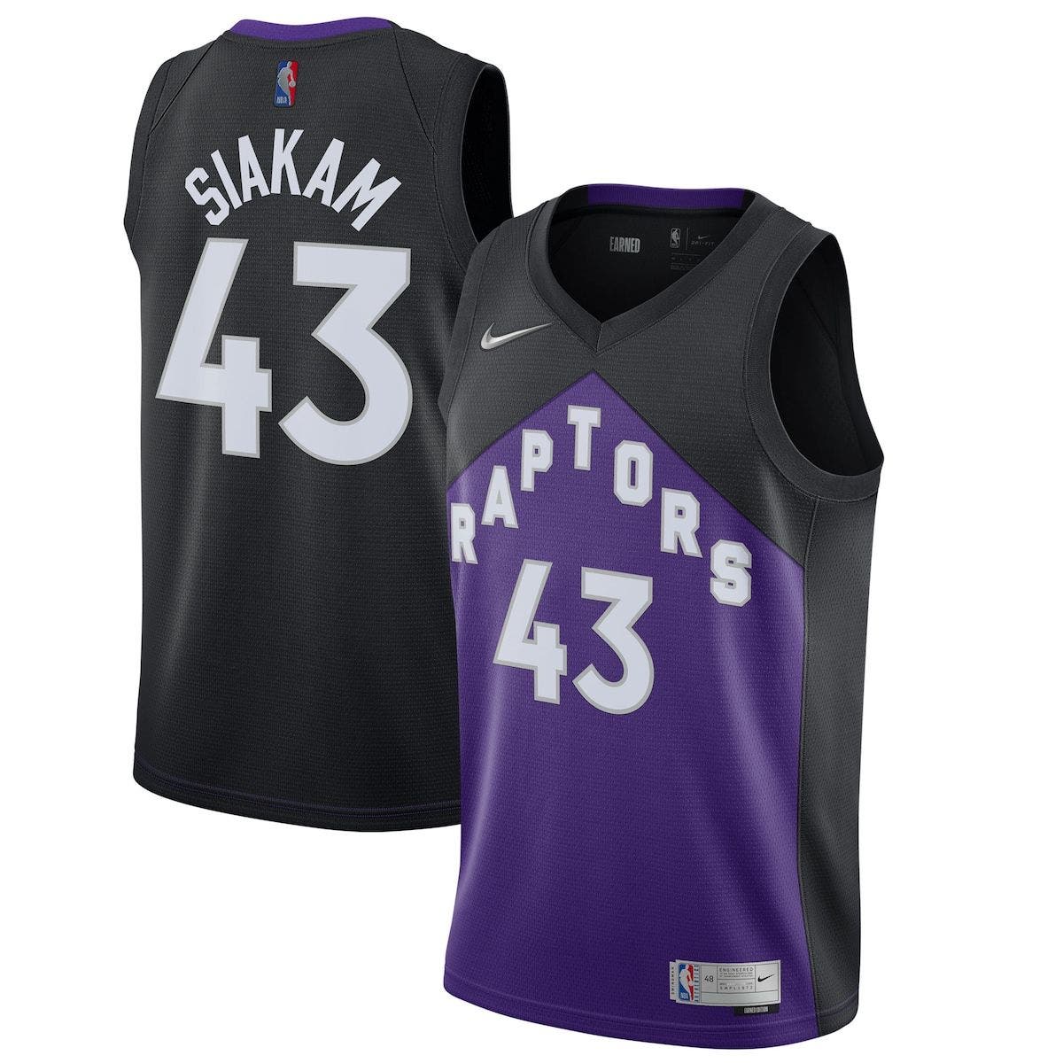 Nike Men's Nike Pascal Siakam Black/Purple Toronto Raptors 2020/21 ...
