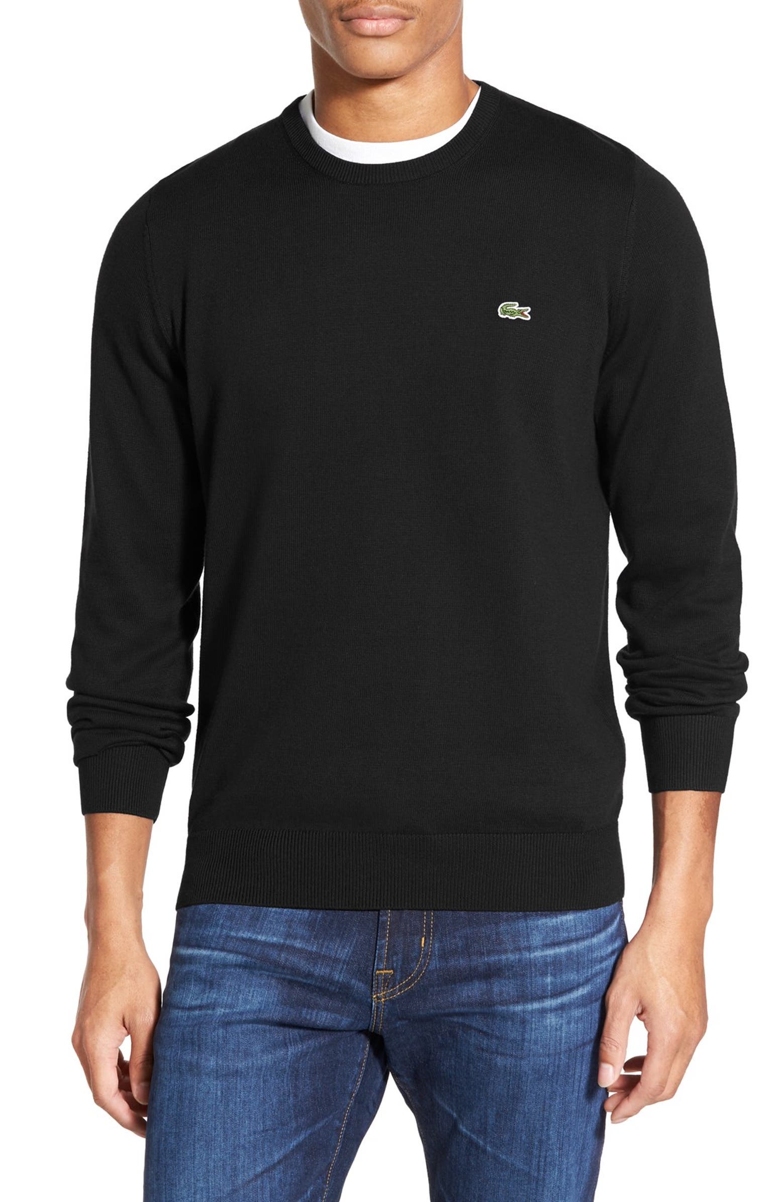 Lacoste Trim Fit Crewneck Cotton Sweater | Nordstrom Lacoste Trim Fit Crewneck Cotton Sweater | Nordstrom