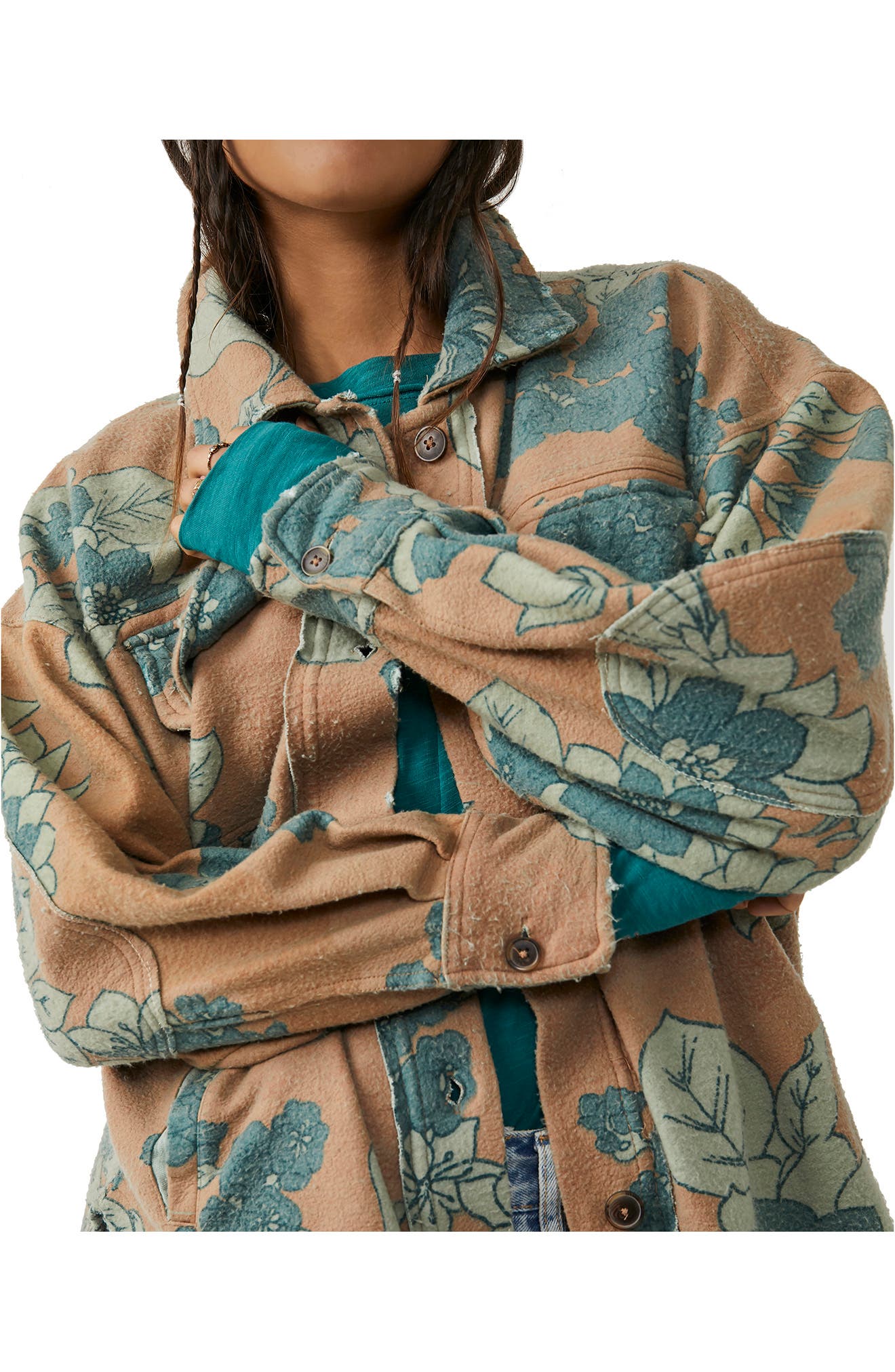 Free People Women's Printed Longline Shacket | Smart Closet