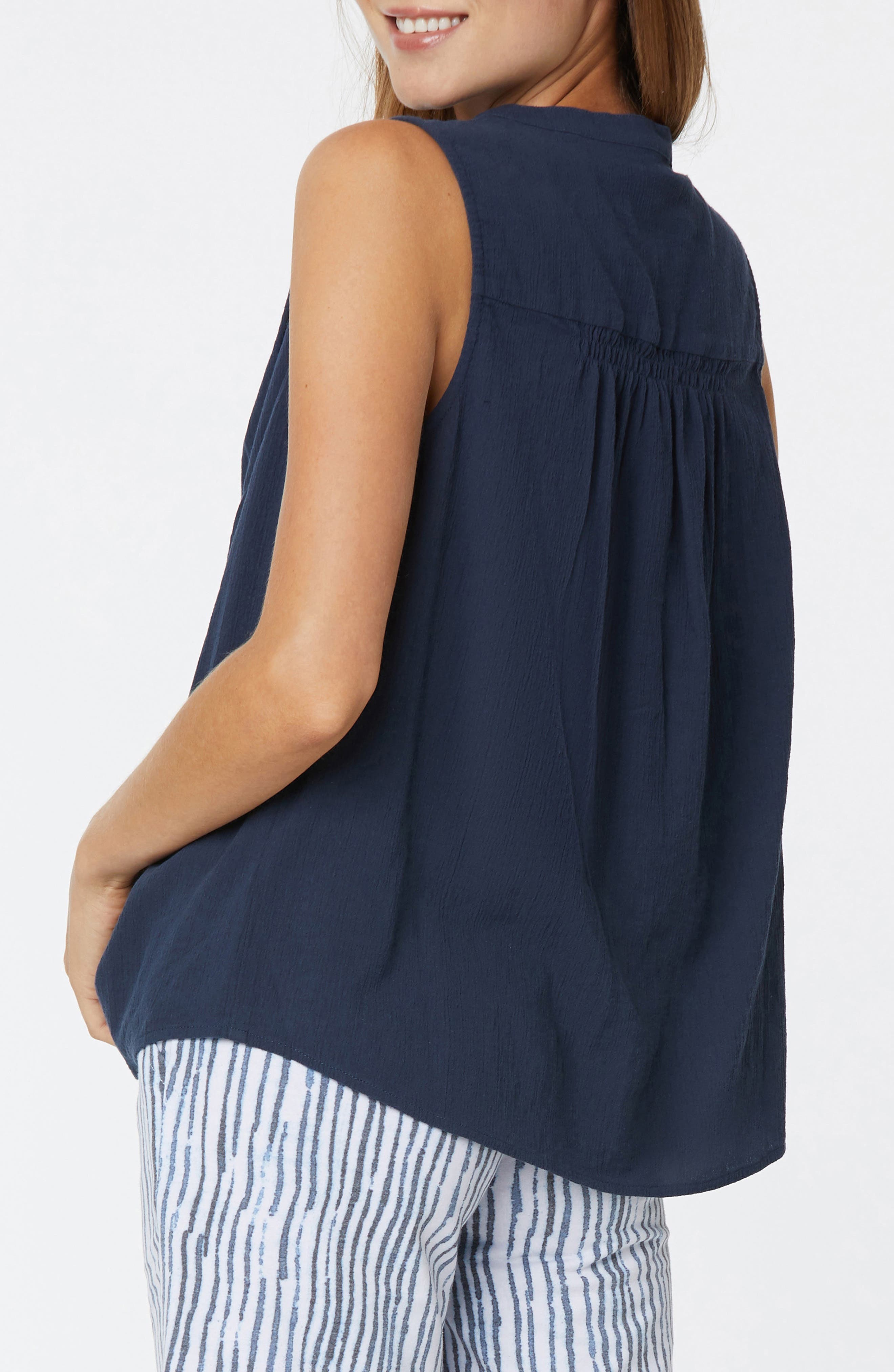 NYDJ Smocked Detail Gauze Tunic | Nordstrom