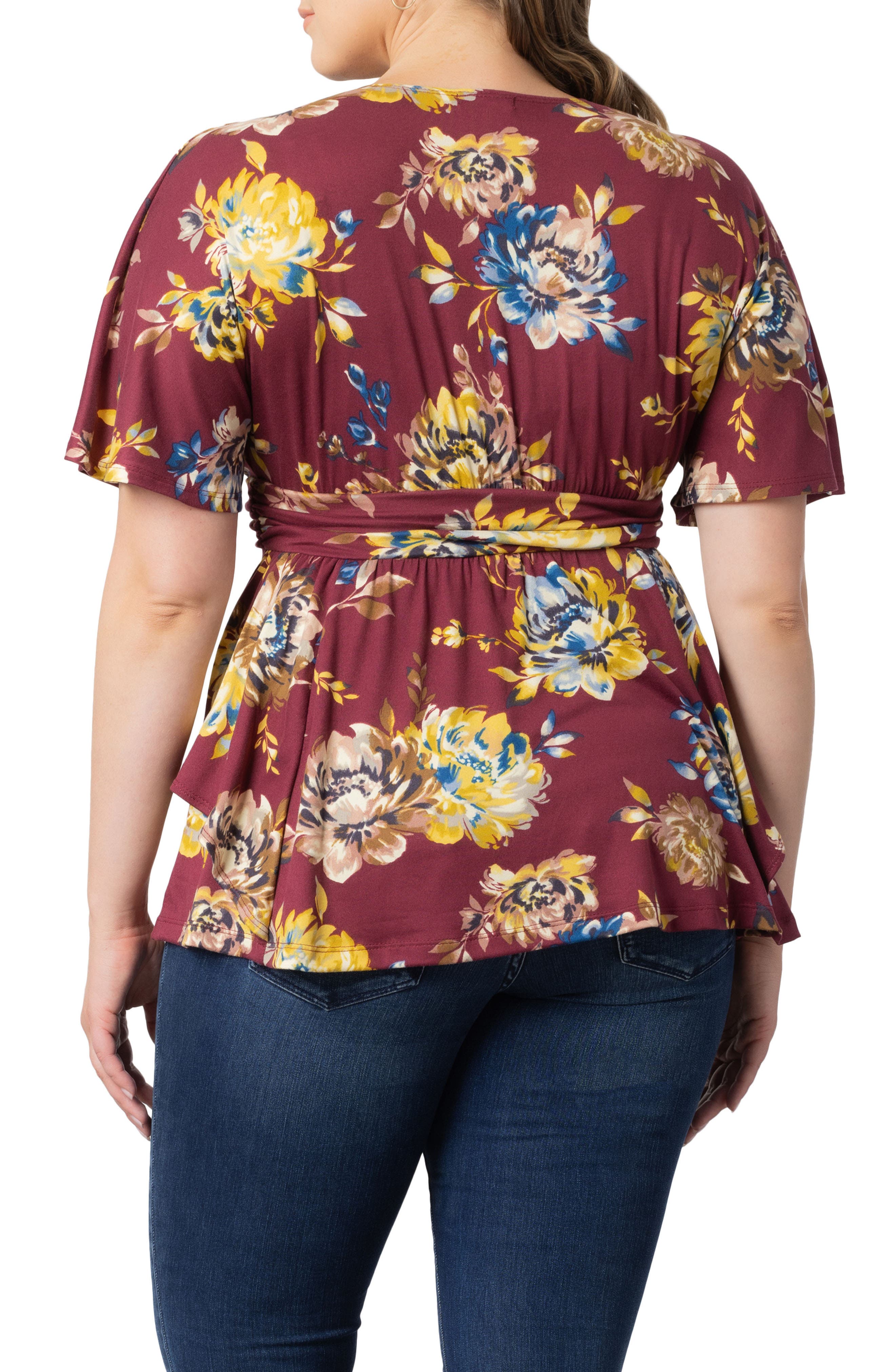 Kiyonna Encore Print Faux Wrap Top | Nordstrom