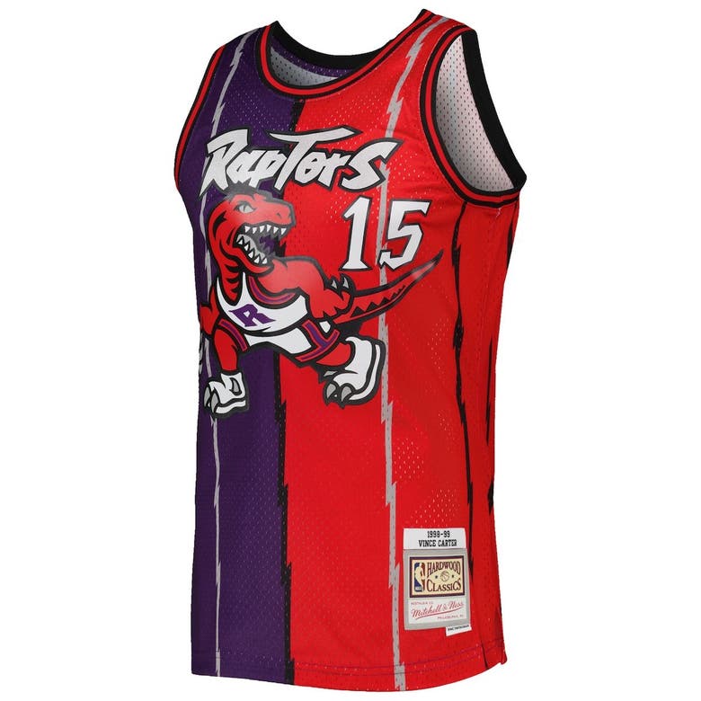 Mitchell And Ness Vince Carter Purple Red Toronto Raptors Hardwood