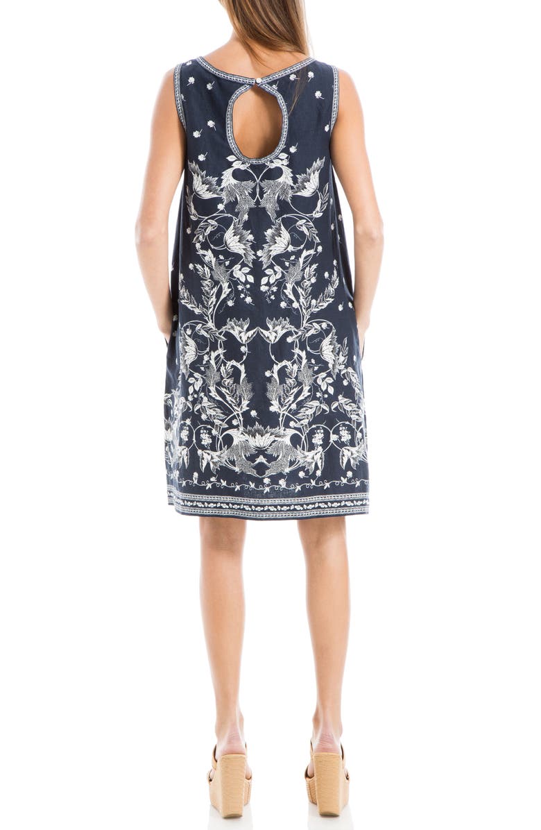 MAX STUDIO LONDON Floral Linen Blend Shift Dress | Nordstromrack