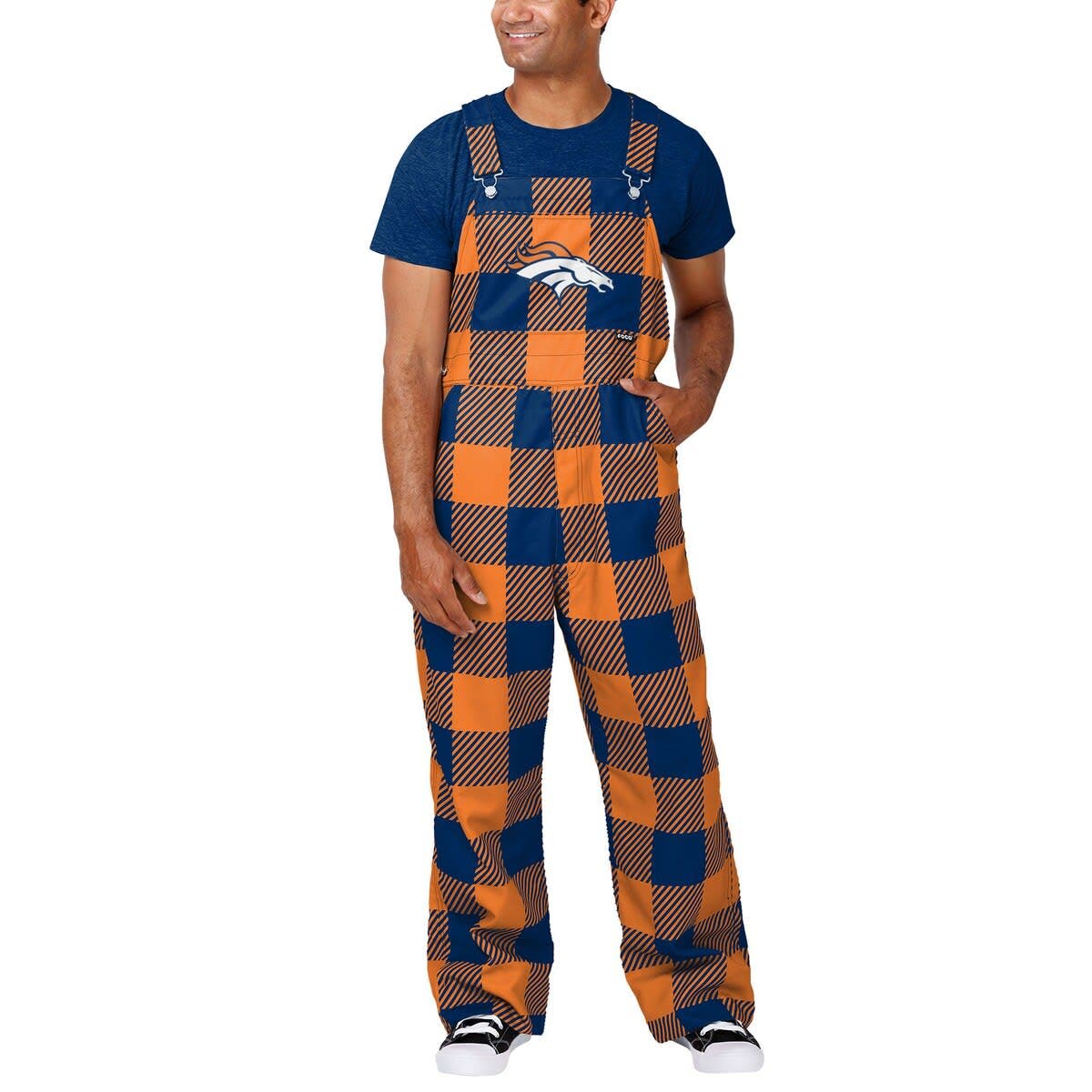 FOCO Men's FOCO Navy Denver Broncos Big Logo Plaid Overalls | Nordstrom