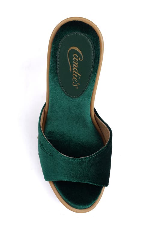 Candies Candie's Antonella Slide Sandal In Green Velvet | ModeSens