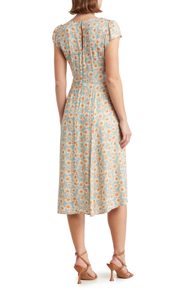 Melrose and Market Floral Print Side Slit Sheath Dress | Nordstromrack