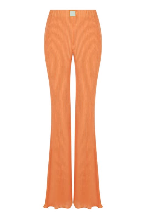 Women's Orange High-Waisted Pants & Leggings