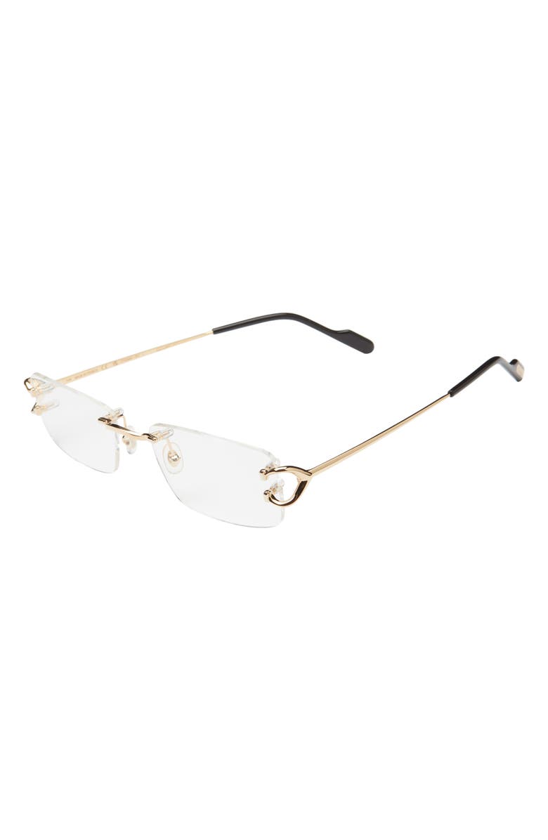Cartier 56mm Rimless Rectangular Reading Glasses | Nordstrom