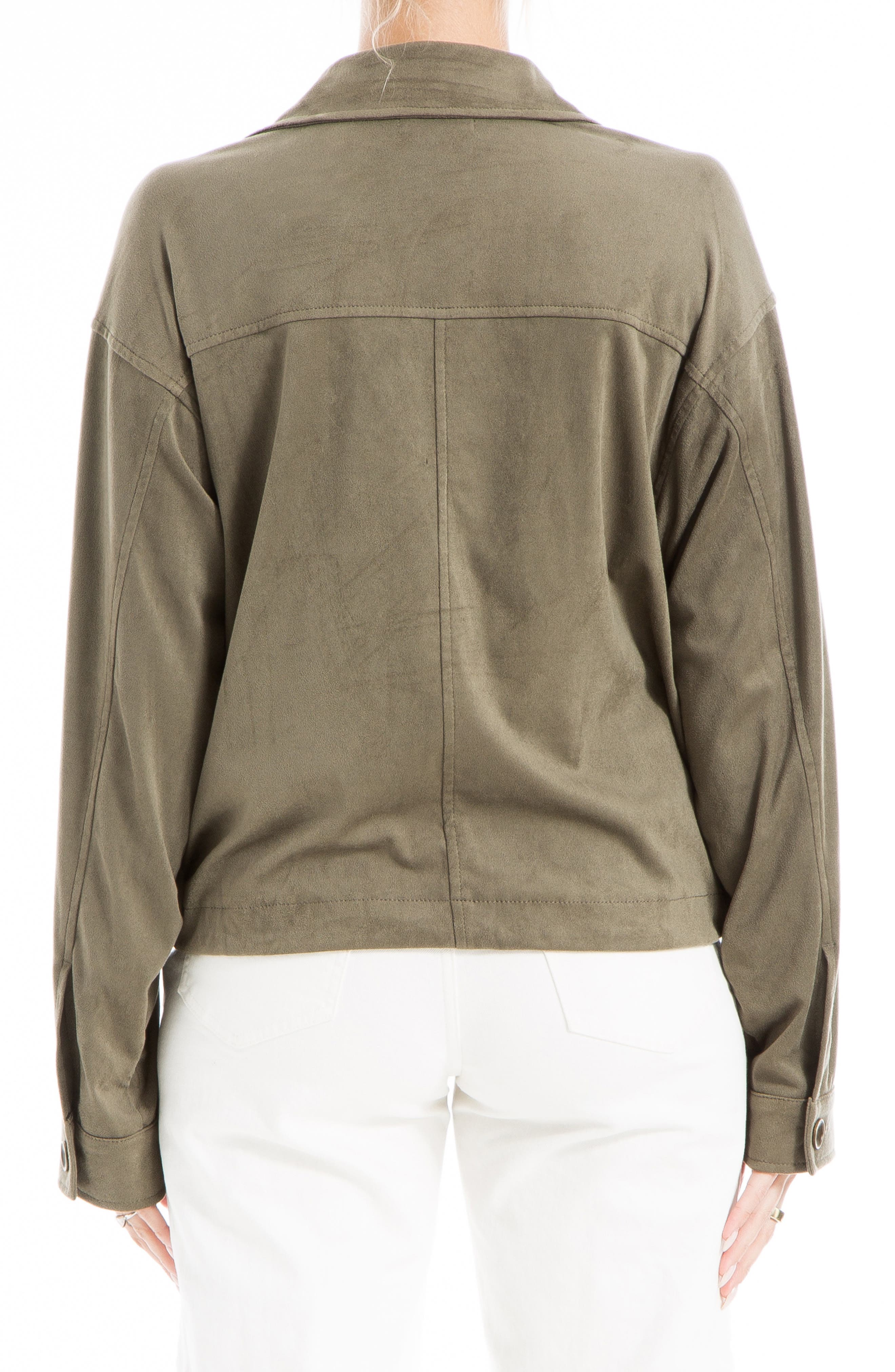 MAX STUDIO Faux Suede Bomber Jacket | Nordstromrack
