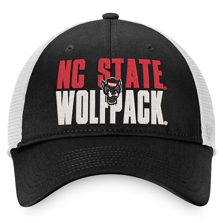 Top Of The World Black/white Nc State Wolfpack Stockpile Trucker ...