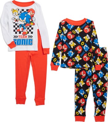 KOMAR Kids' Sonic Fitted Cotton 4-Piece Pajamas | Nordstromrack