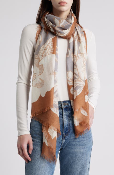 Eyelash Trim Print Cashmere & Silk Wrap