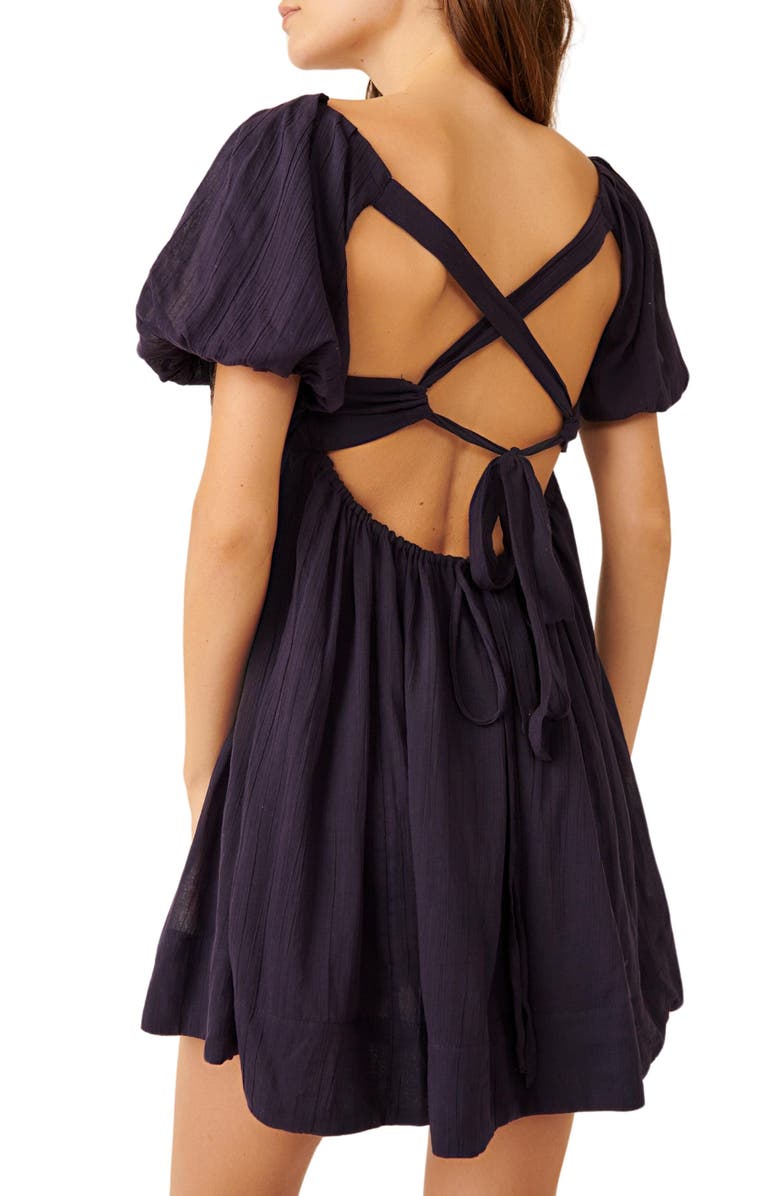 Free People free-est Marina Tie Back Cotton Crinkle Babydoll Dress ...