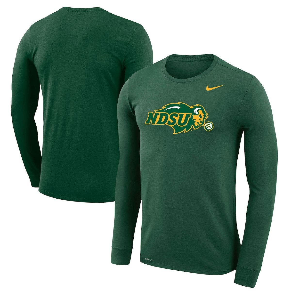 Nike Men's Nike Green NDSU Bison Legend Wordmark Performance Long ...