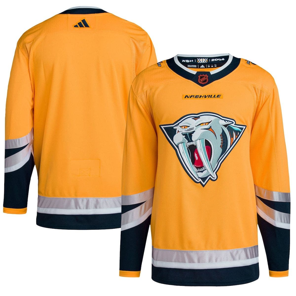 adidas Men's adidas Yellow Nashville Predators Reverse Retro 2.0 ...