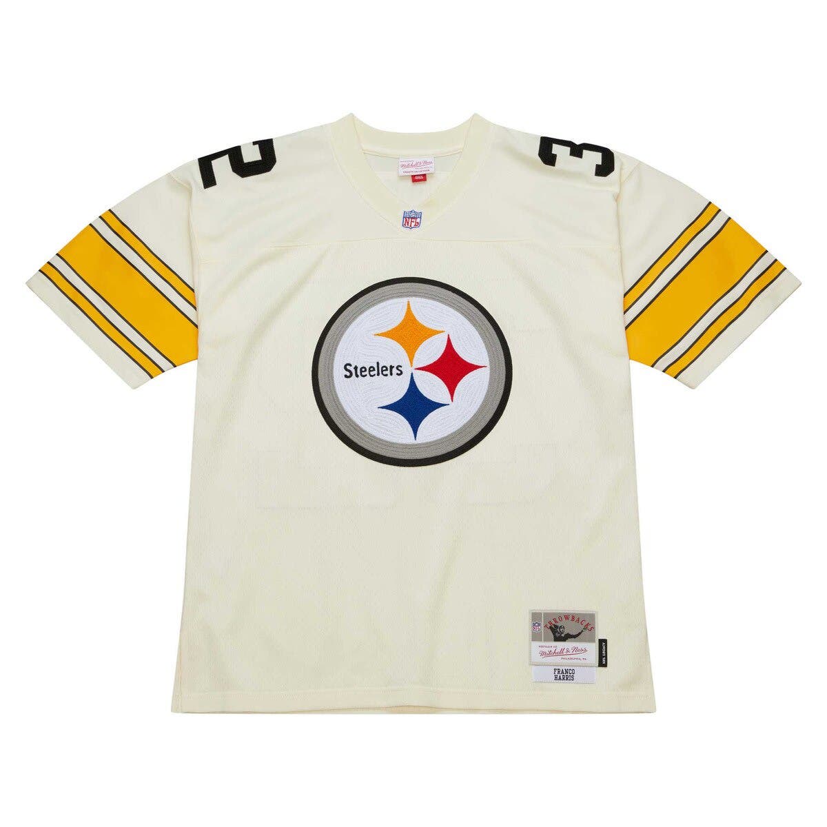 Mitchell & Ness Men's Mitchell & Ness Franco Harris Cream Pittsburgh ...