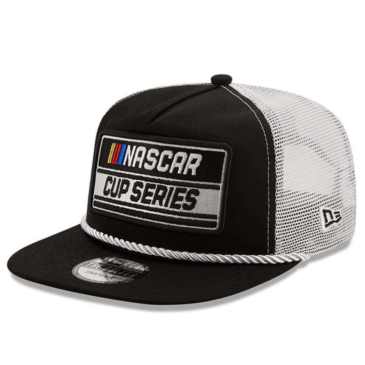 New Era Men's New Era Black/White NASCAR Golfer Snapback Adjustable Hat ...