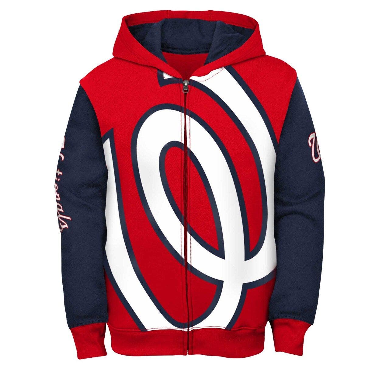 Outerstuff Youth Red Washington Nationals Poster Board Full-Zip Hoodie ...