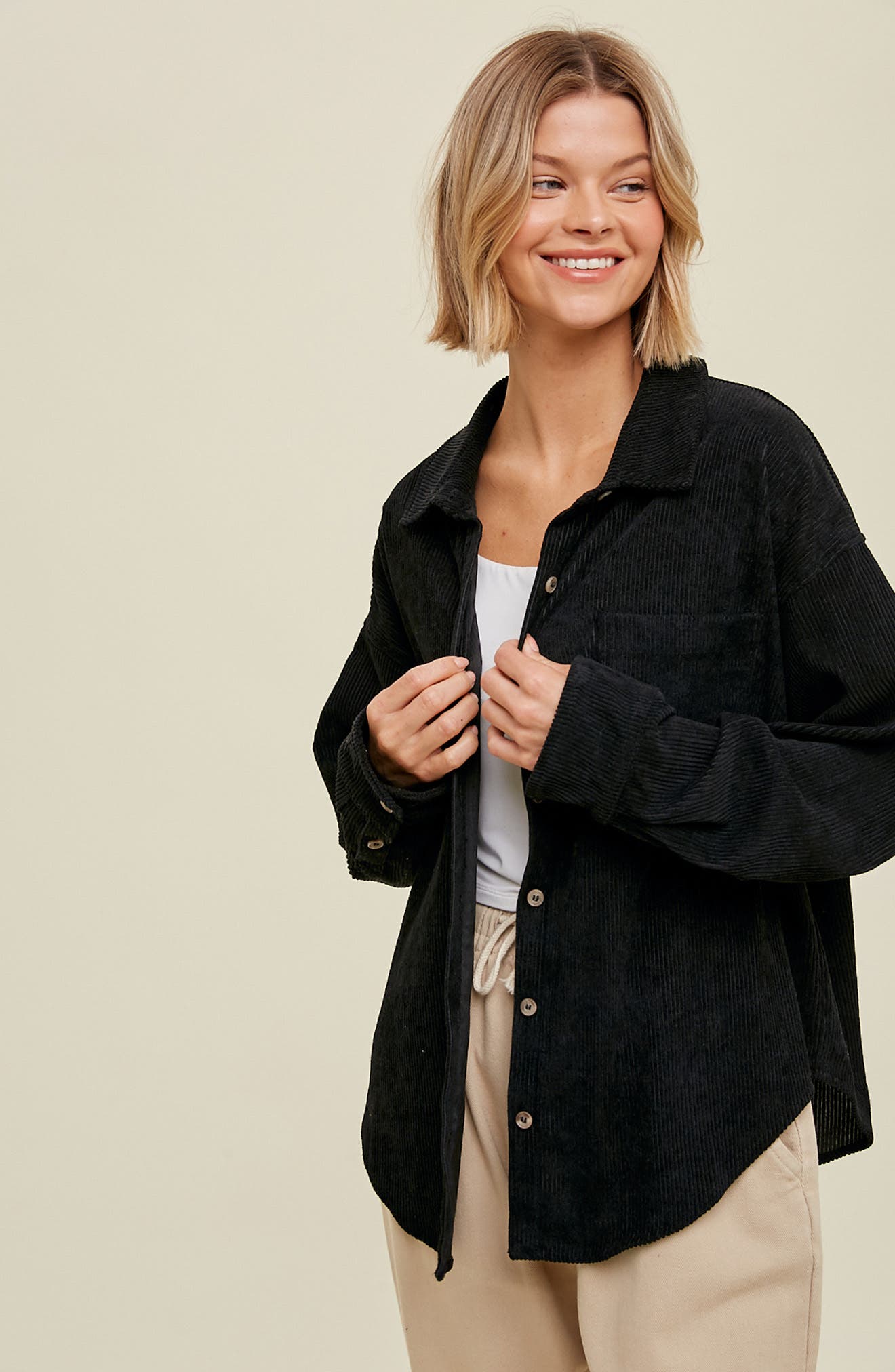 WISHLIST Oversize Corduroy Shacket | Nordstromrack