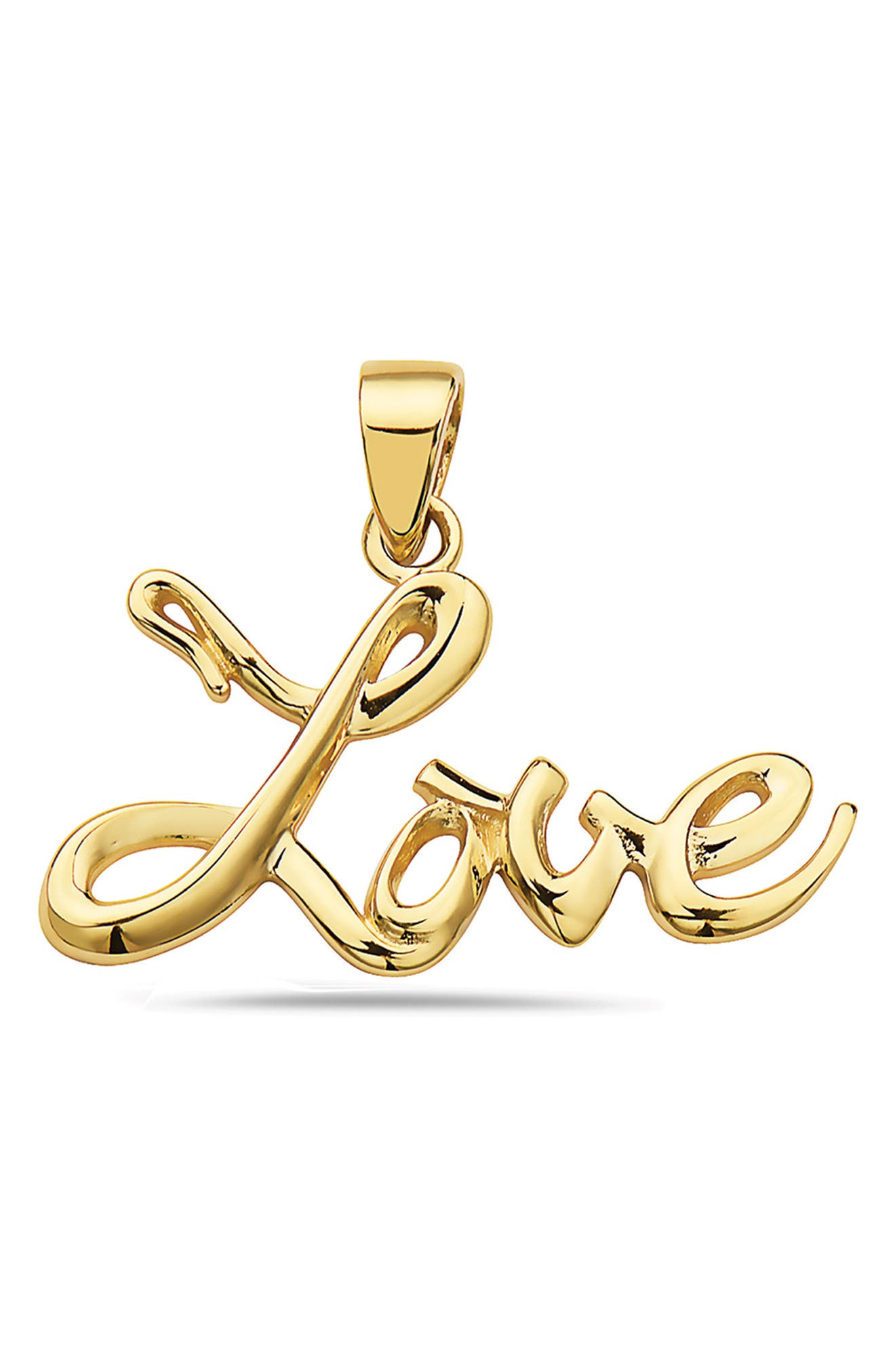 BEST SILVER 14K Gold Love Script Pendant | Nordstromrack