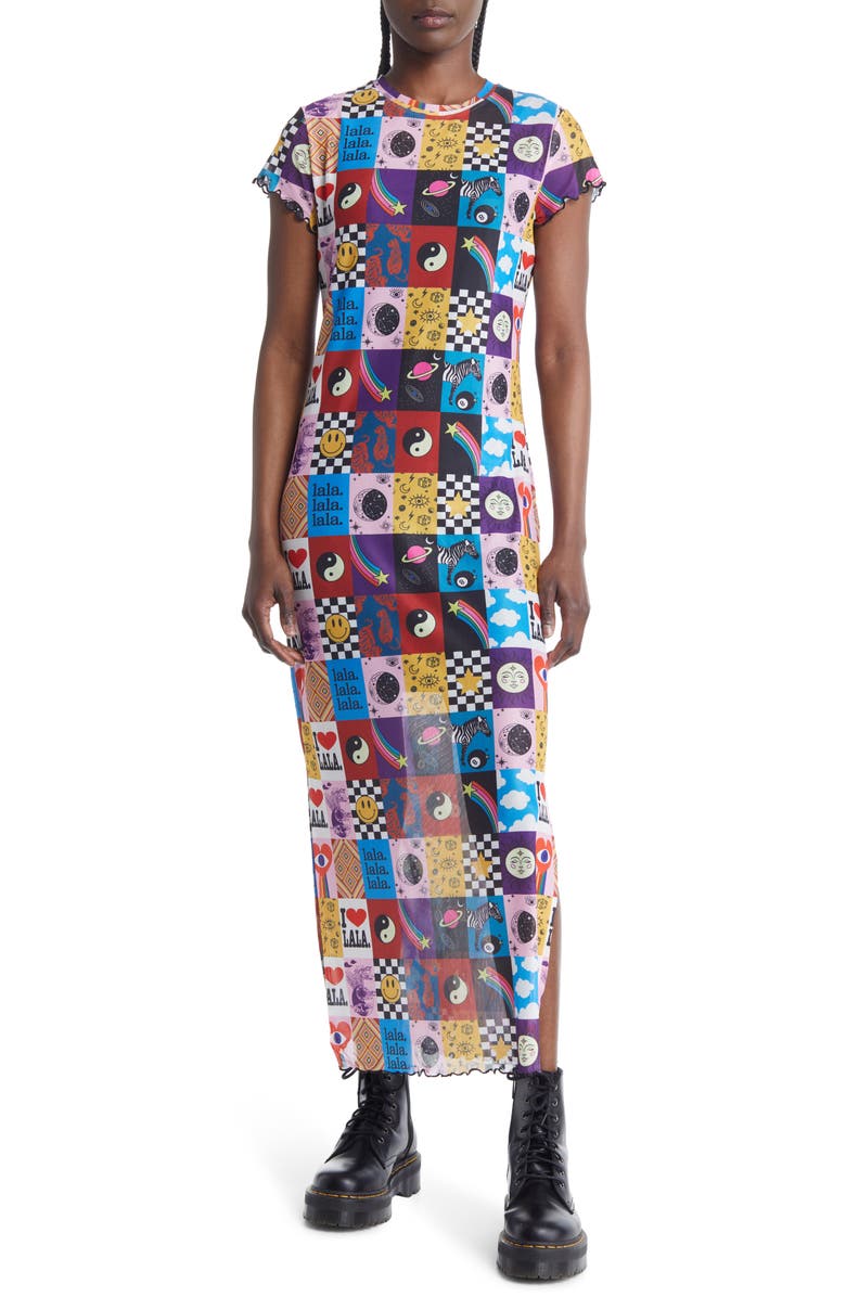 Dressed in Lala Patchwork Print Mesh Dress | Nordstrom