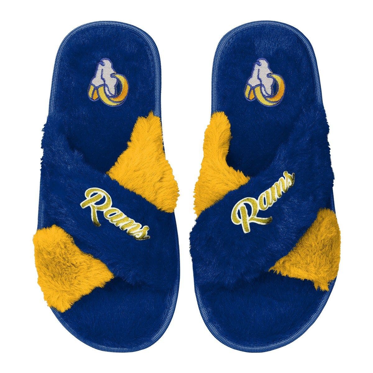 FOCO Women's FOCO Royal Los Angeles Rams Two-Tone Crossover Faux Fur ...