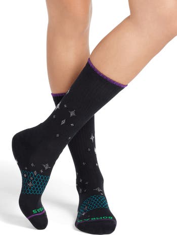 Bombas Wicked Elphaba Sparkle Crew Socks | Nordstrom