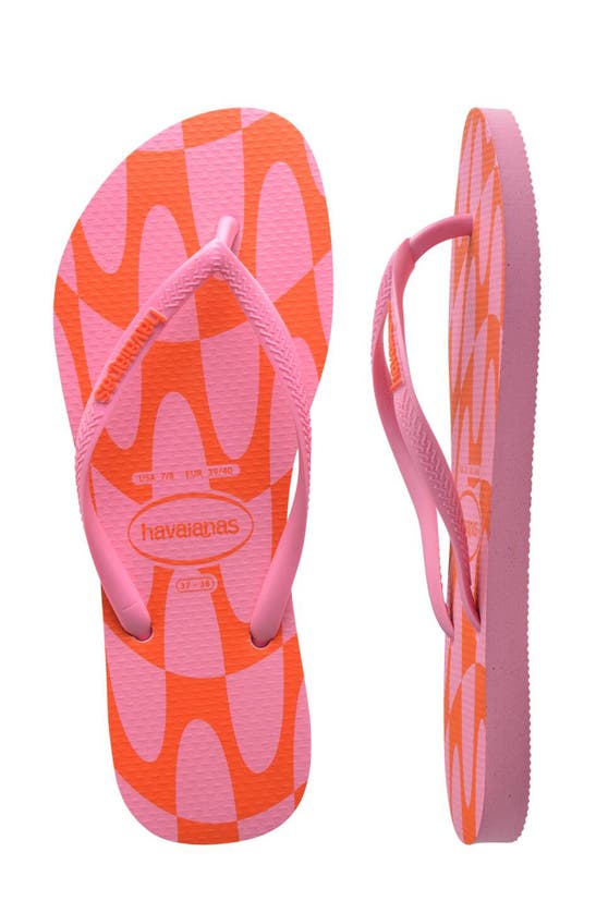 Havaianas Distorted Wave Flip Flop In Pink Lemonade | ModeSens