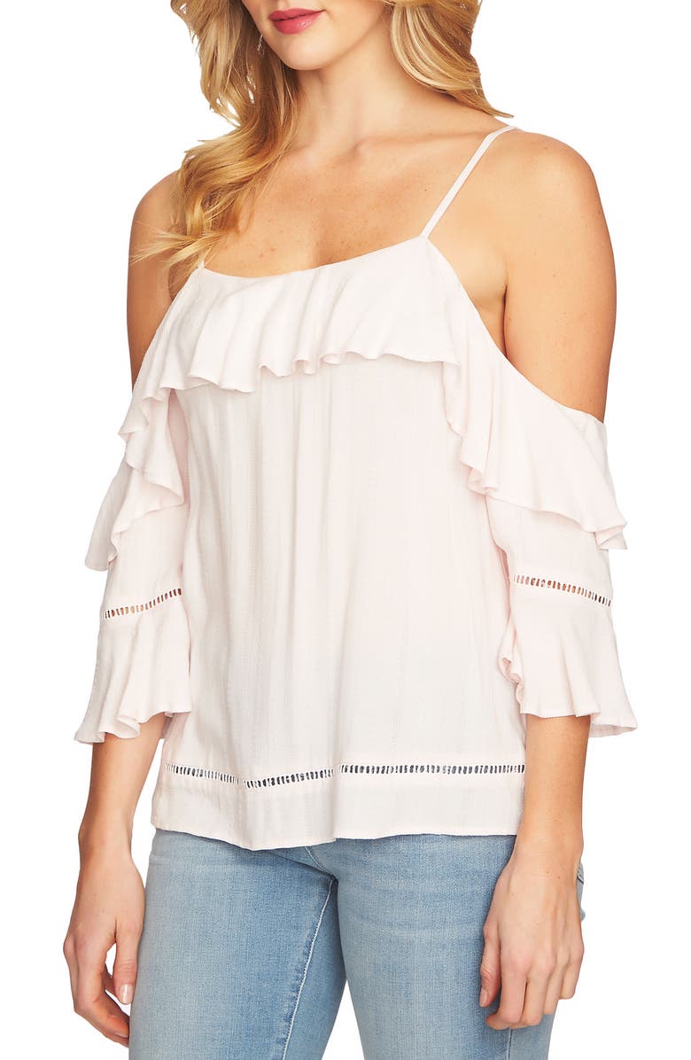Cece Cold Shoulder Ruffled Blouse Nordstrom