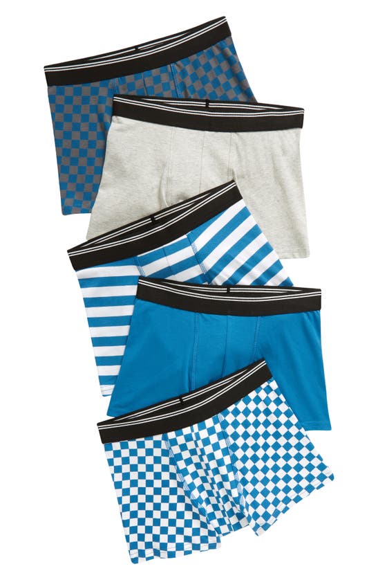 Tucker + Tate Kids' Assorted 5-pack Trunks In Blue Checked Pack | ModeSens