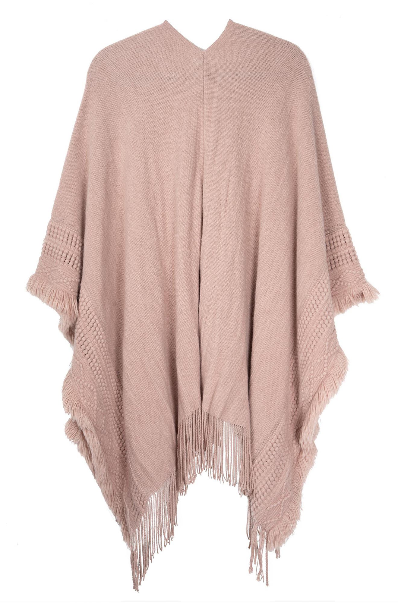 SAACHI Embroidery Fringed Ruana | Nordstromrack
