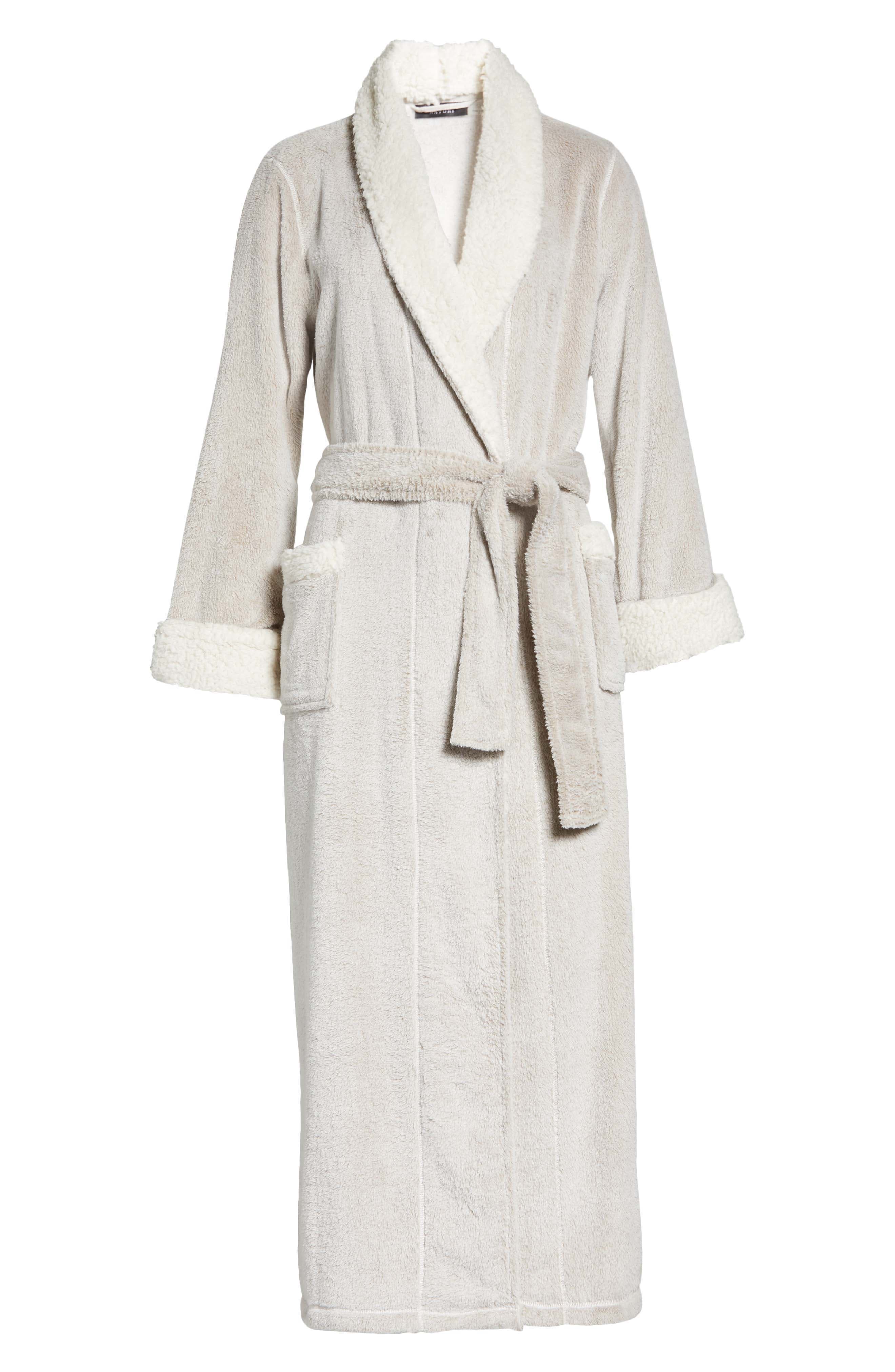 Natori Frosted Faux Shearling Trim Robe | Nordstrom