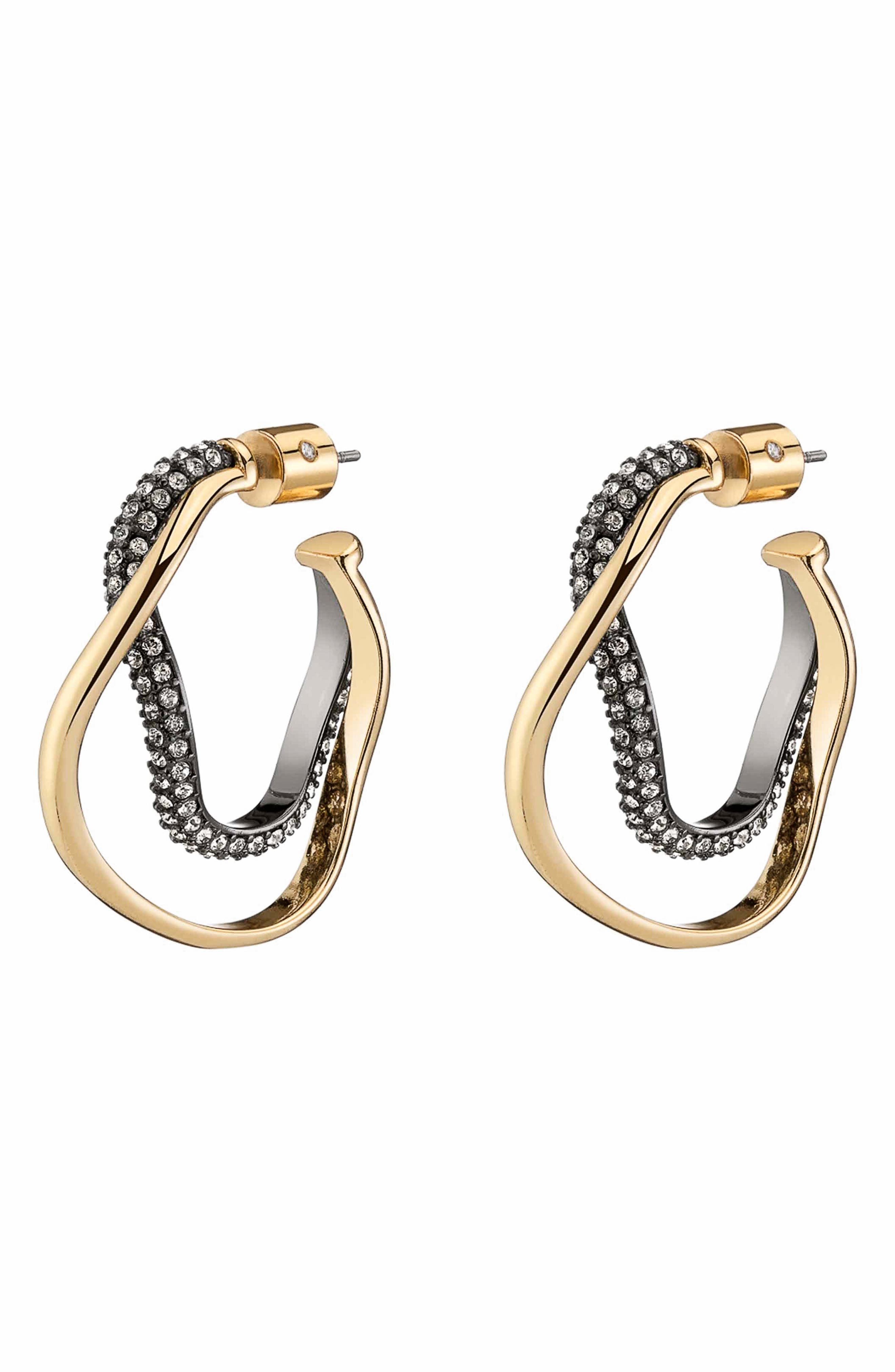 DEMARSON Pavé Crystal Hoop Earrings | Nordstrom