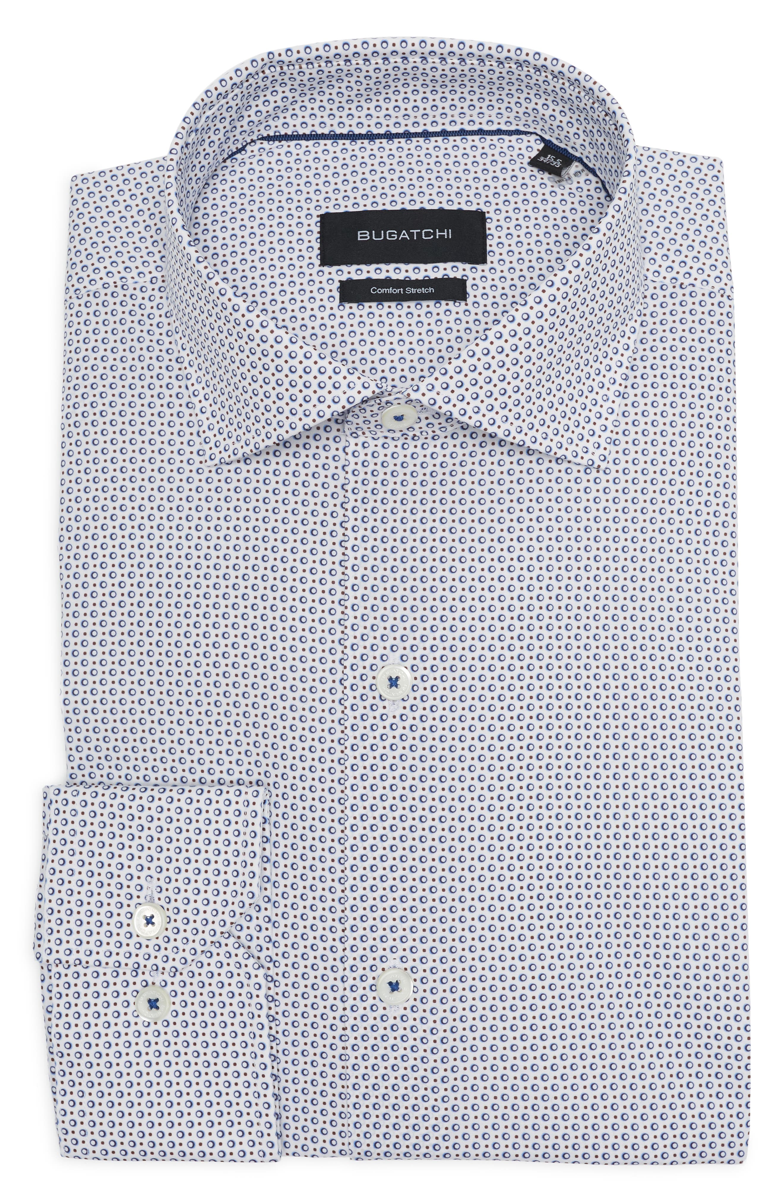 Bugatchi Shaped Fit Comfort Stretch Cotton Dress Shirt | Nordstromrack