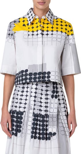 Akris punto Skyscraper Boxy Cotton Gabardine Button-Up Shirt | Nordstrom