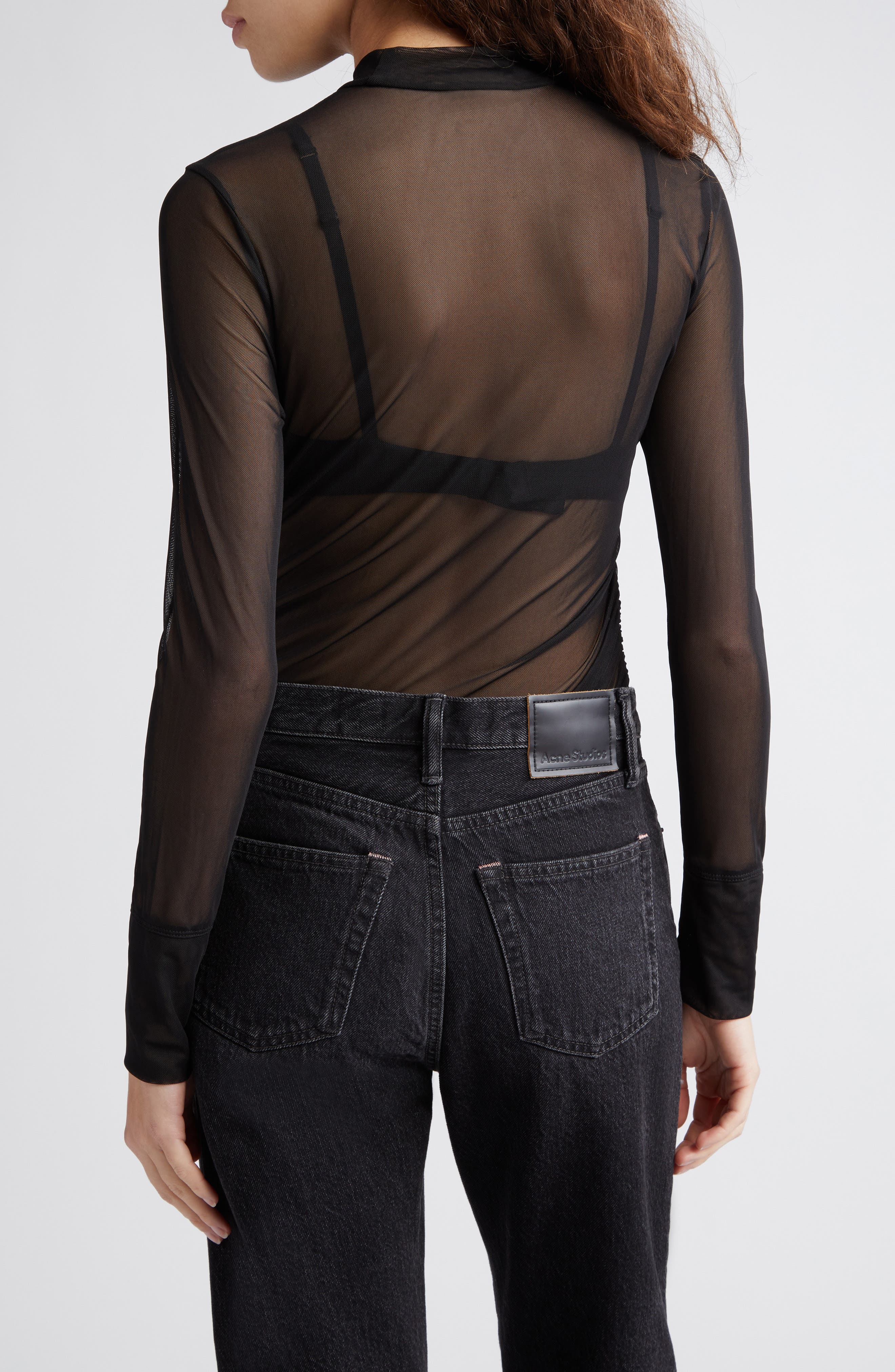 FARM Rio Long Sleeve Sheer Mesh Shirt | Nordstrom