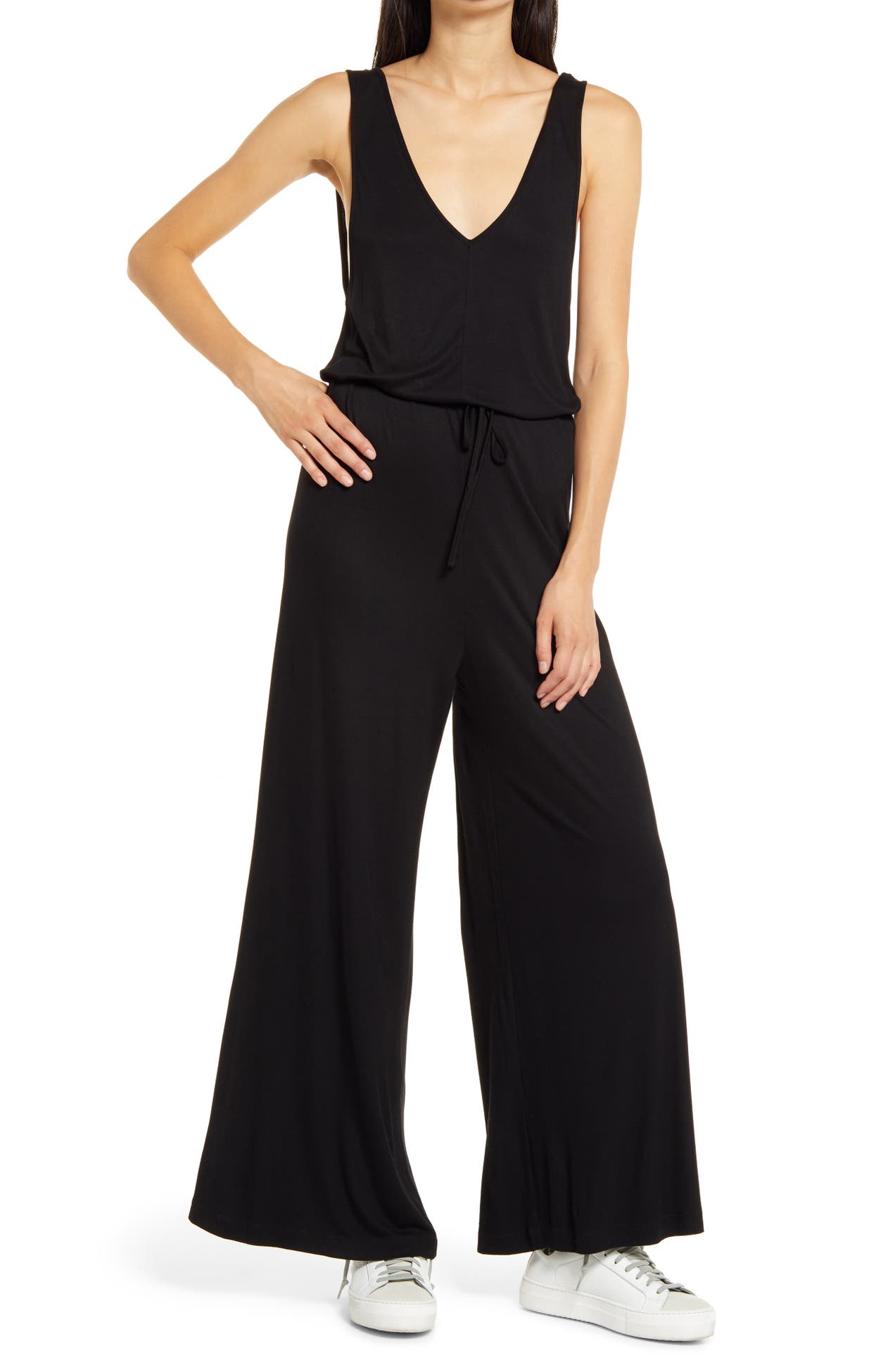 NINETY PERCENT | V-Neck Wide Leg Jumpsuit | Nordstrom Rack
