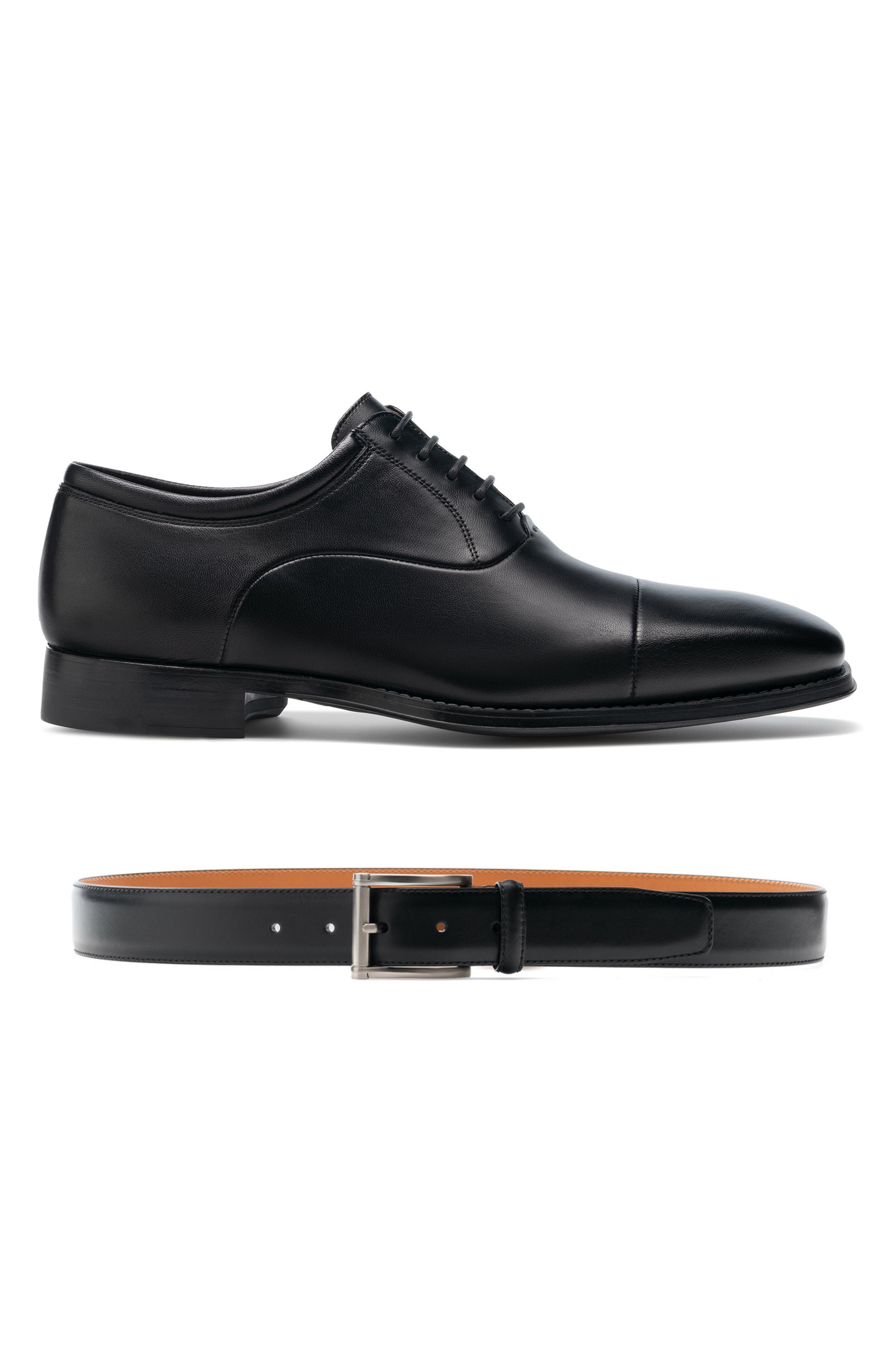 Magnanni Carbon Leather Belt | Nordstrom