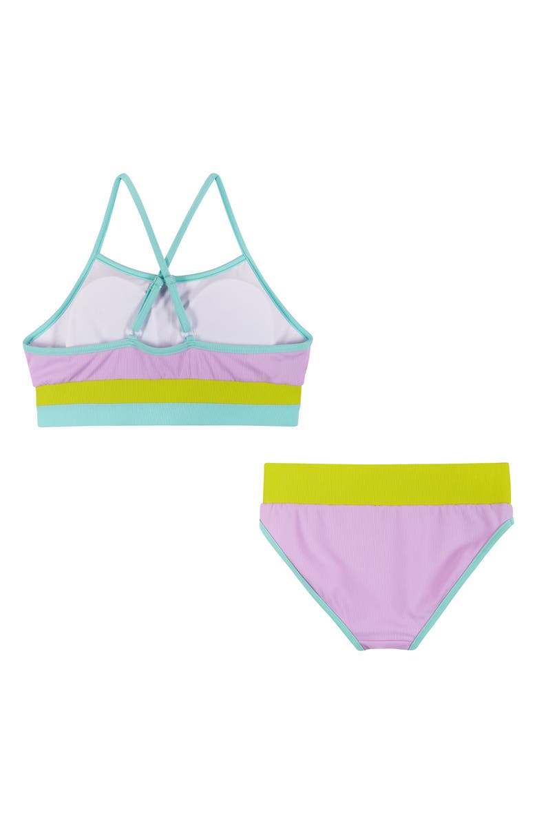 Andy & Evan Kids' Rib Colorblock Two-Piece Swimsuit | Nordstrom